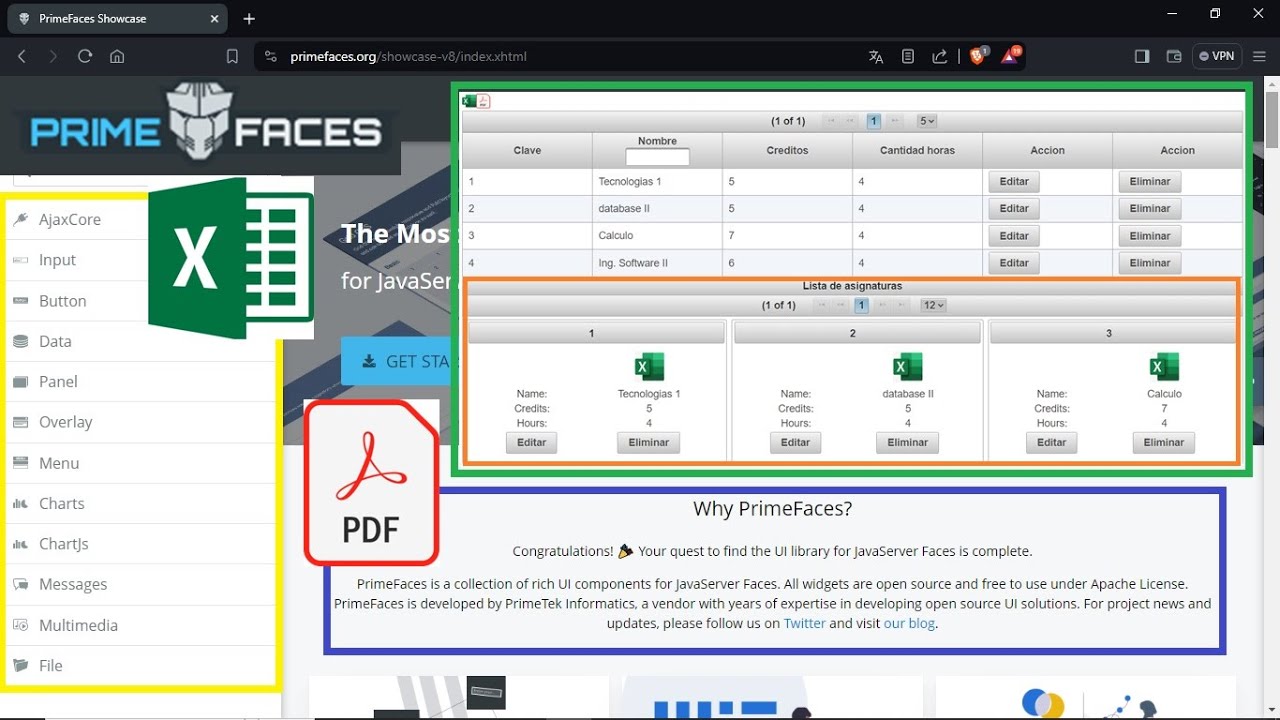 Uso de Primefaces en JavaServer Faces (búsquedas, exportación, listas, diseño, etc.) - YouTube