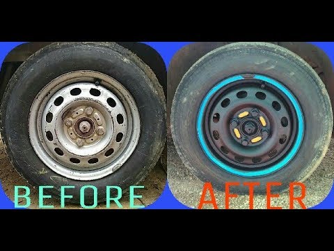 Car Wheel Stripe Sticker Decal Installation | Reflective wheel - YouTube