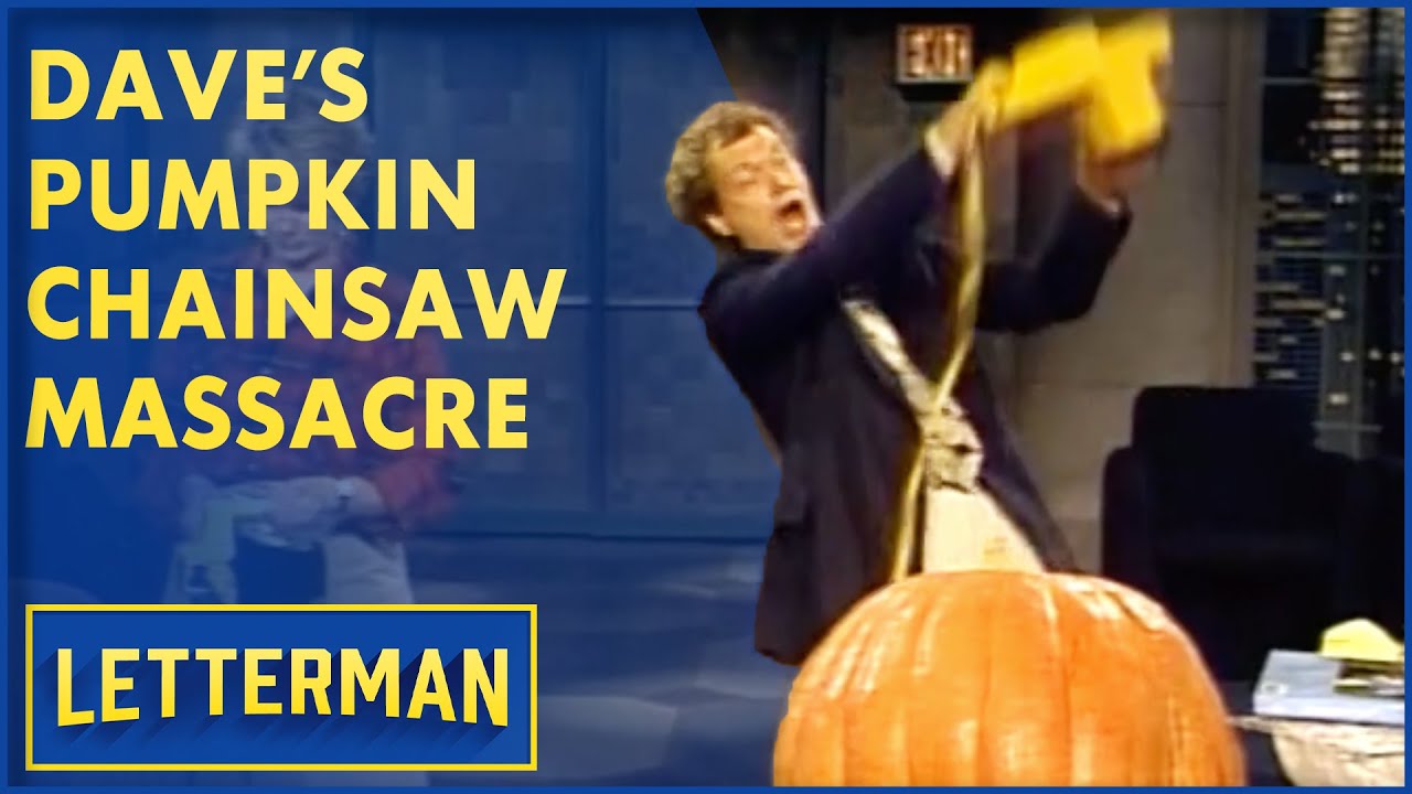 Dave's Halloween Pumpkin Massacre | David Letterman - YouTube