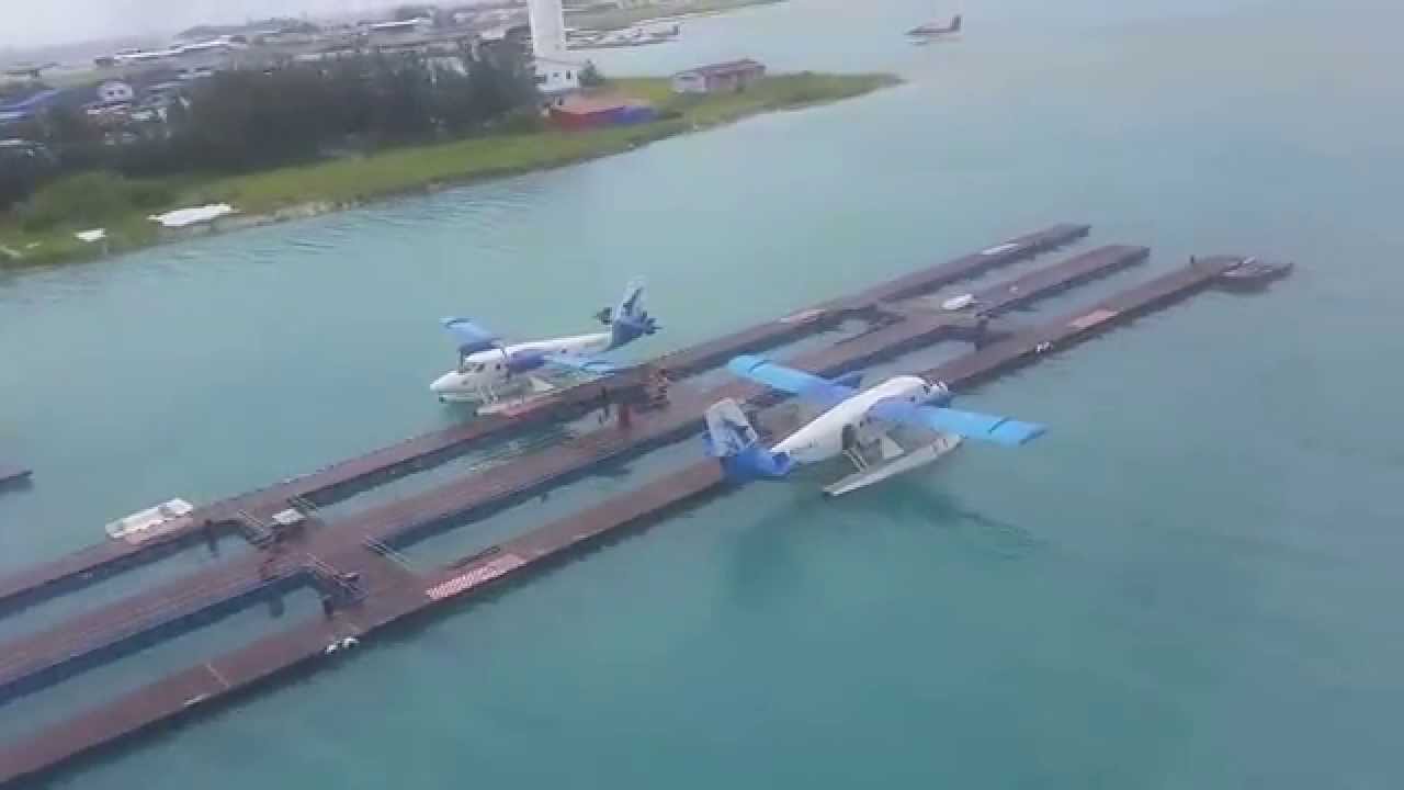 Maldives sea plane landing Male airport - YouTube