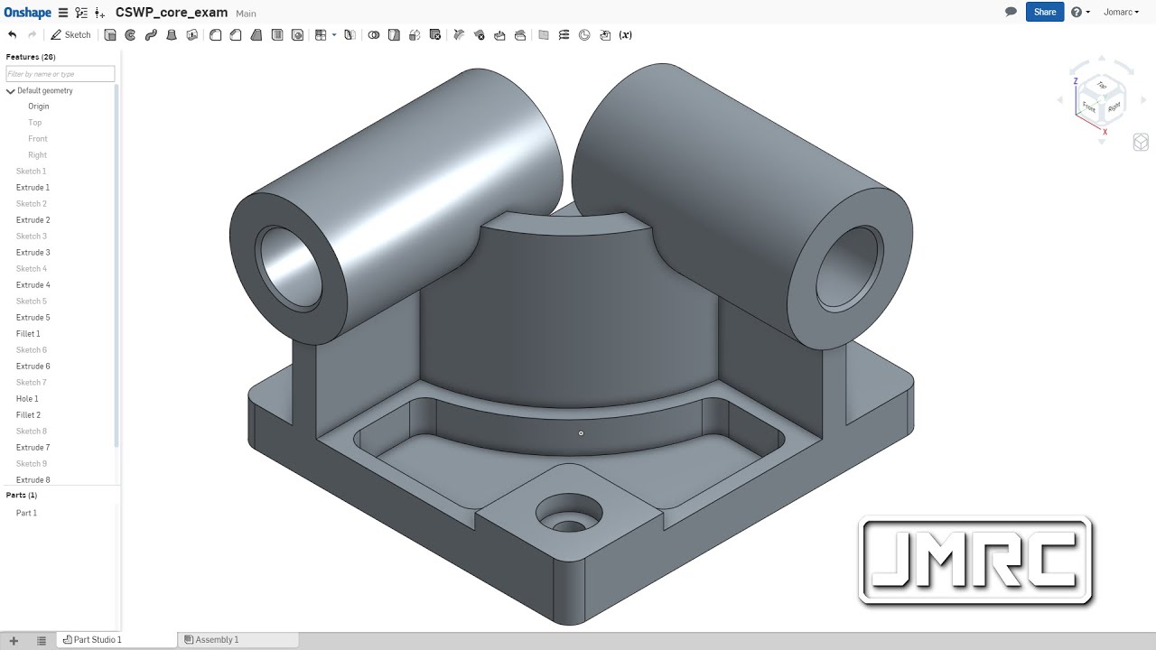 OnShape Part Modeling Exercise 01 - YouTube