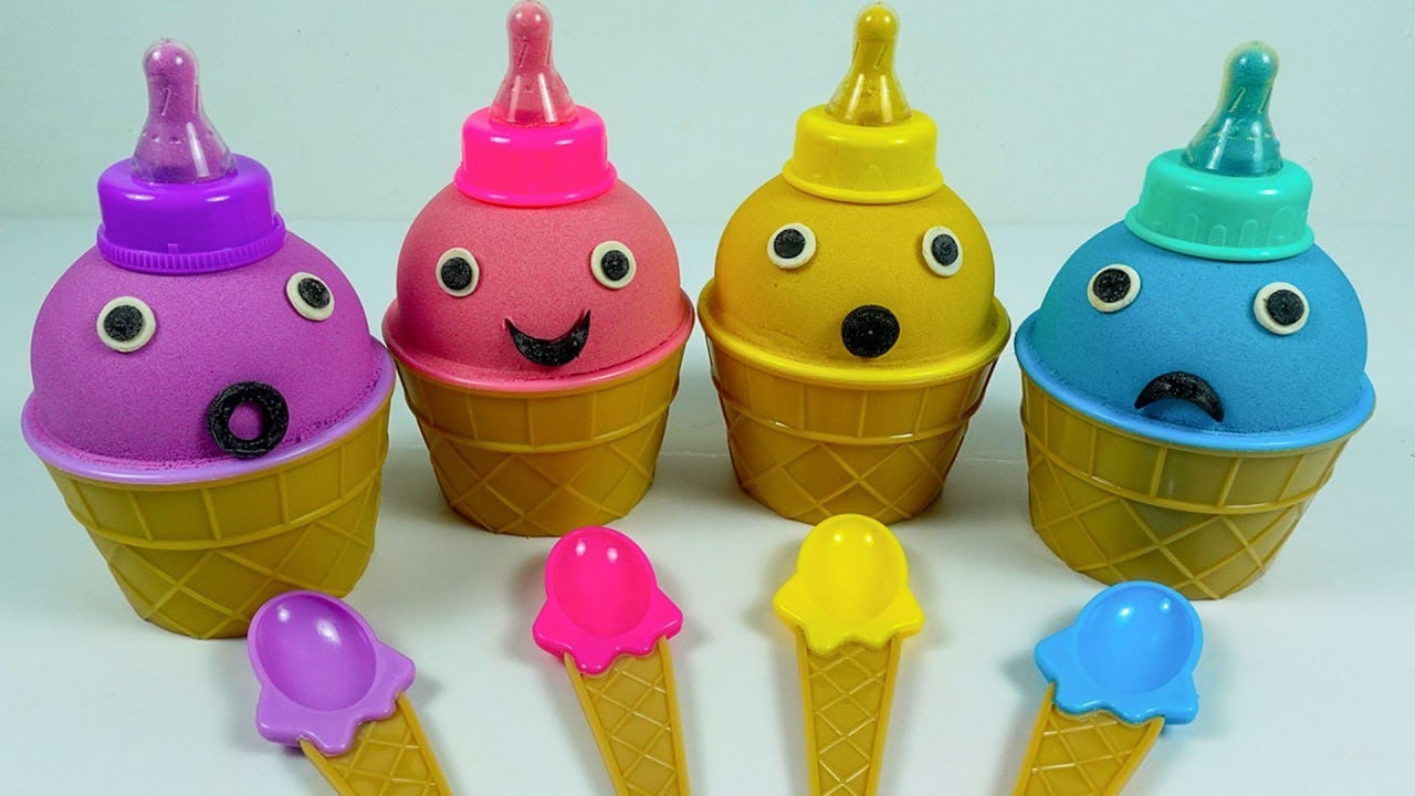 Satisfying Video | Matching colors with 4 Kinetic Sand Ice Cream Purple ...