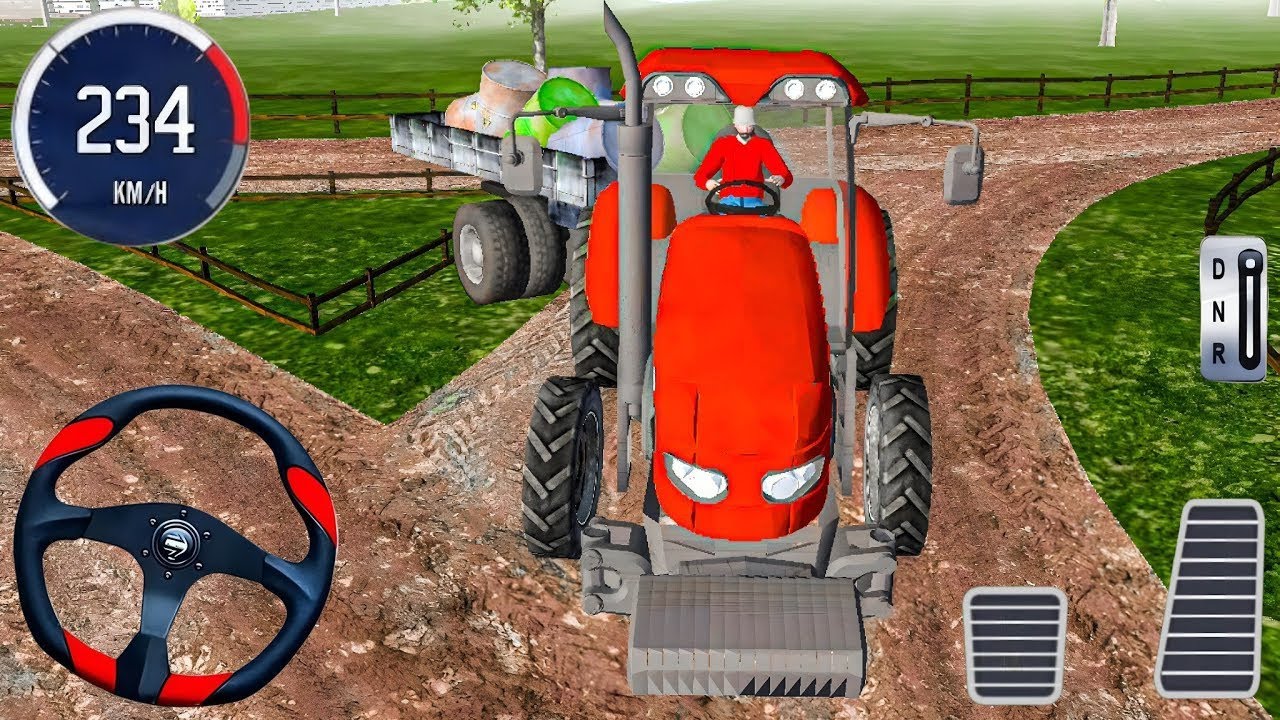 Real Tractor Driving Uphill Farming Game | Tractor Trolley Loaded - YouTube