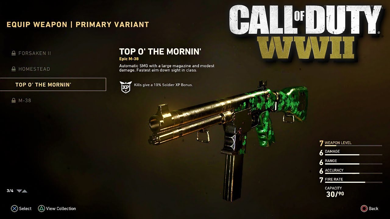 COD WW2 EPIC M-38 GAMEPLAY(EPIC M-38 TOP O THE MORNIN) - YouTube