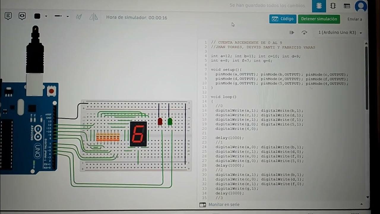 IMPLEMENTACIÓN CON ARDUINO Y LEDS EN TINKERCAD - Laboratorio 9 - YouTube