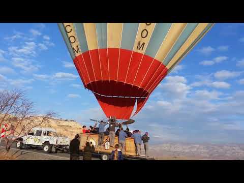 Kapadokya balon heyecanlı iniş anı-Hot air balloon ride in cappadocia