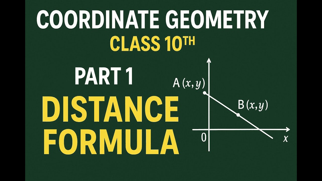 Coordinate Geometry Class 10th Part 1 Distance Formula - YouTube