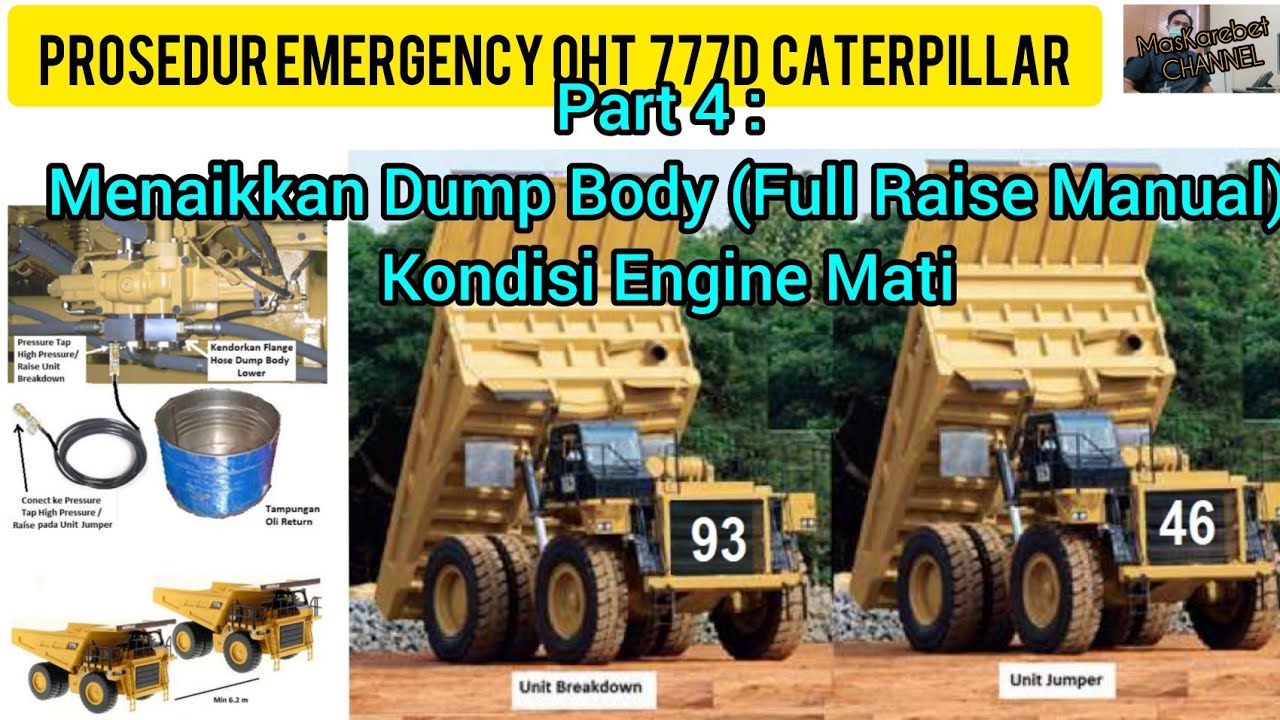 Cara Menaikkan Dump Body Kondisi Engine Mati 777D. Prosedur Emergency ...