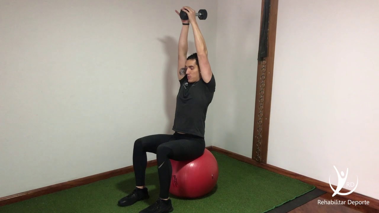 Tríceps copa mancuerna a dos manos - YouTube