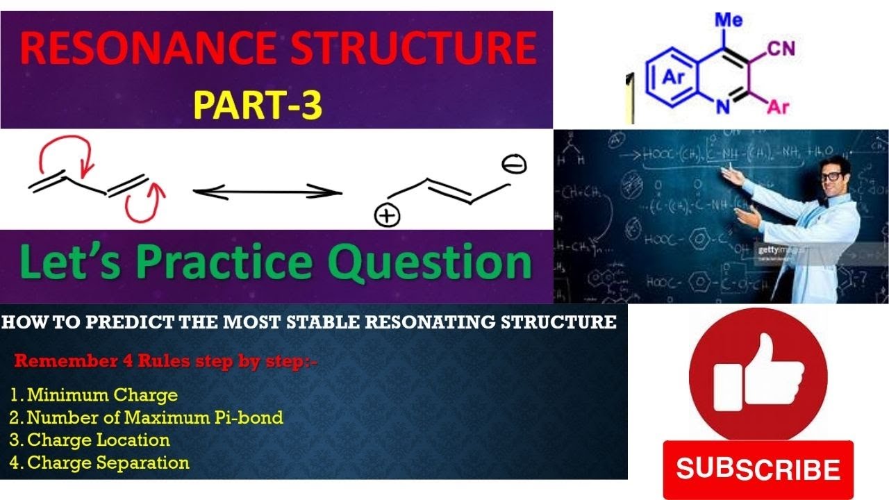 RESONANCE STRUCTURE QUESTIONS.PART-3.GENERAL ORGANIC CHEMISTRY.#iitjee# ...