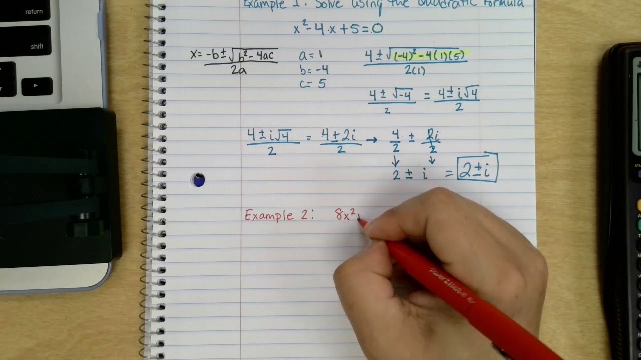 Quadratic Formula with Imaginary Roots - YouTube