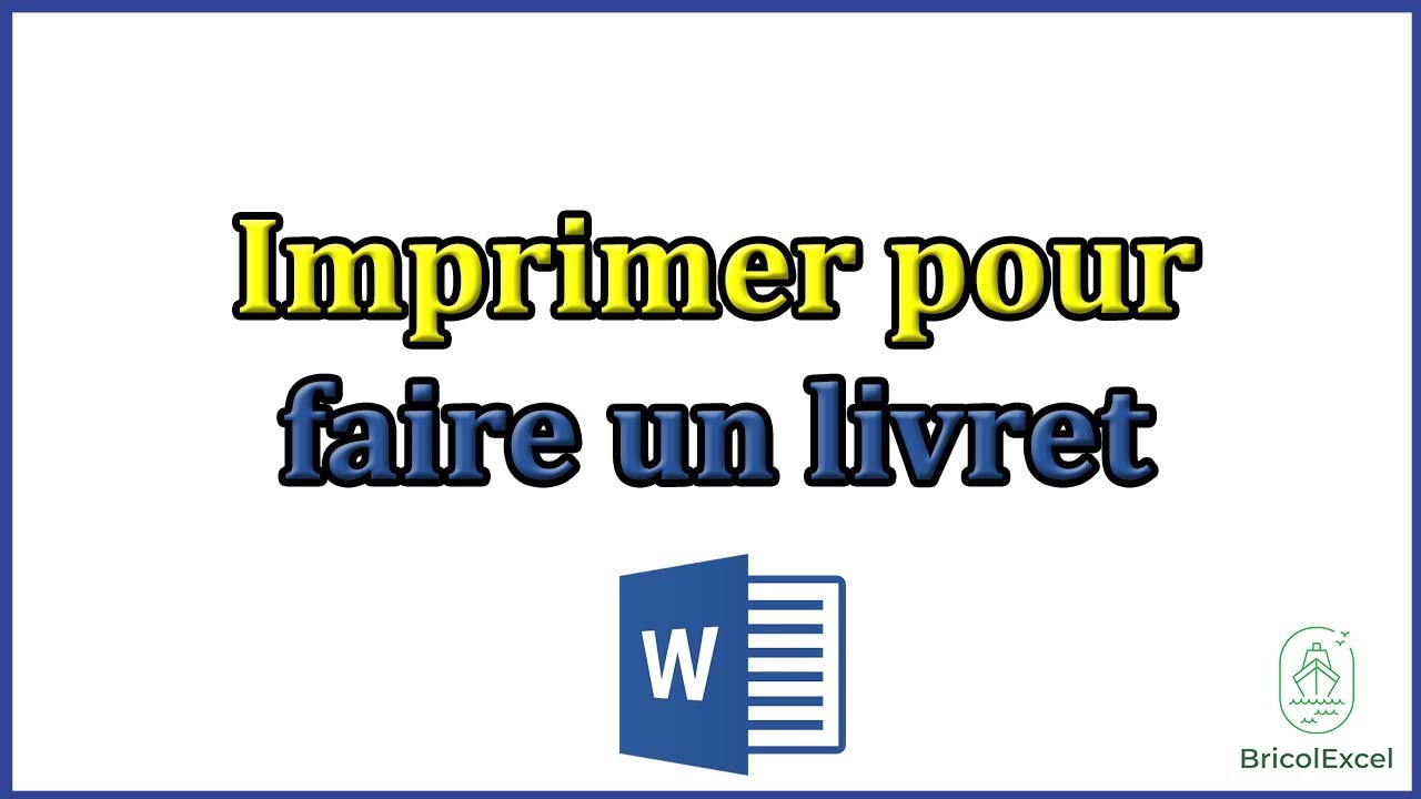 Comment imprimer pour faire un livret - YouTube