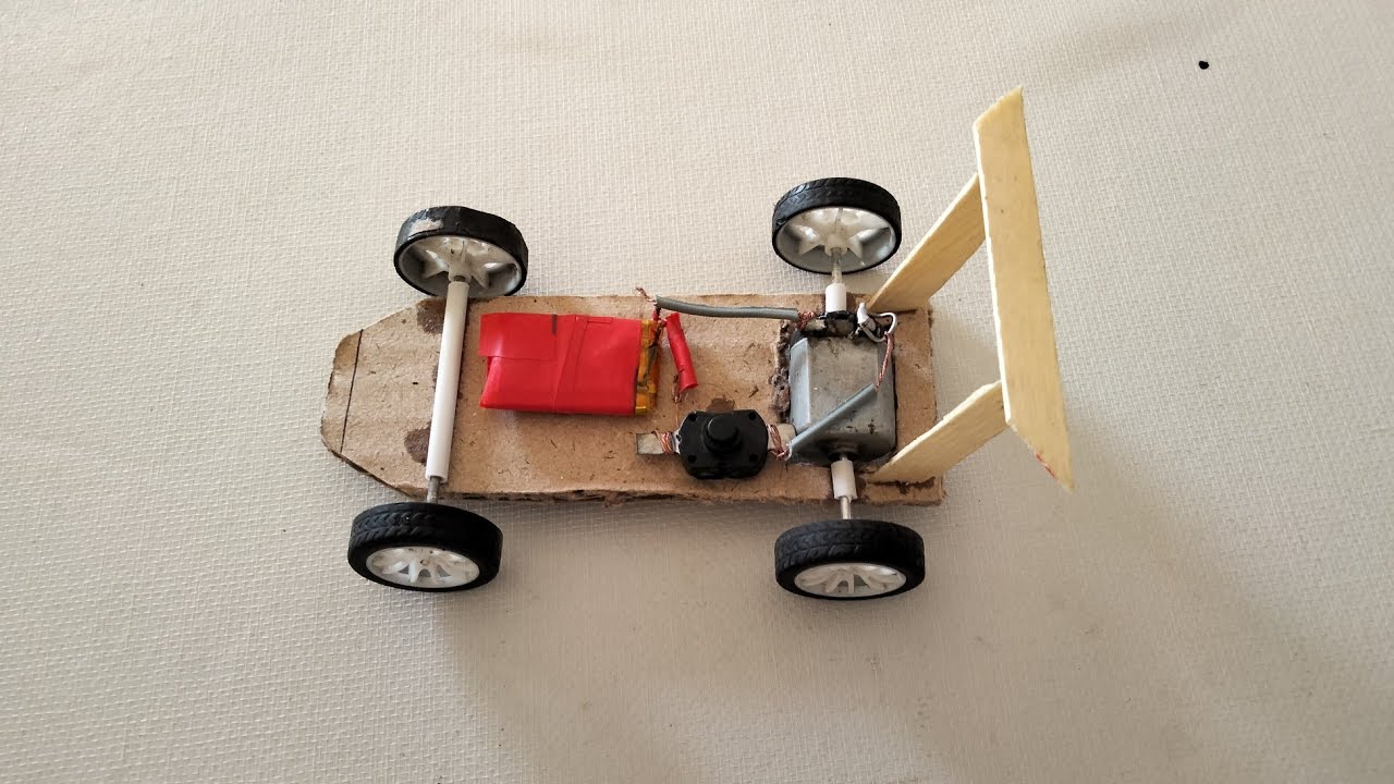 How to make mini cardboard car/ Powerful mini car - YouTube