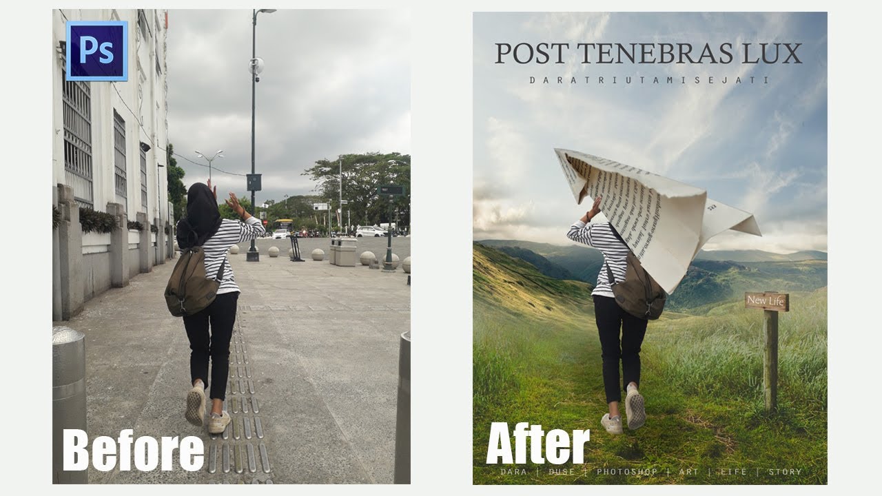 PHOTOSHOP TRANSFORMATION - A HUGE PAPER PLANE - DARA DUSE - YouTube