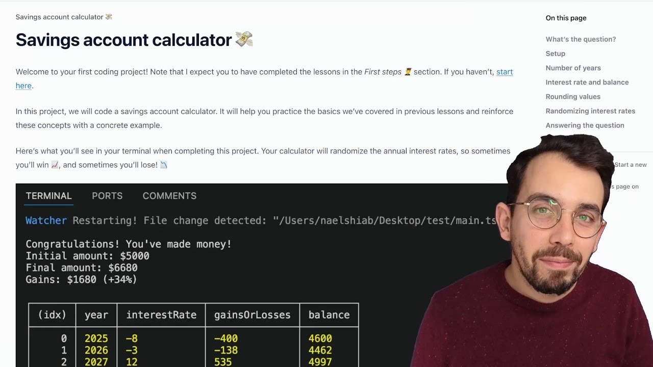 Project: Savings account calculator - YouTube