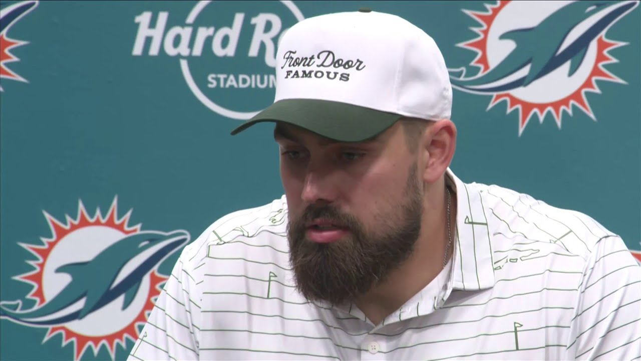 Sieler talks to reporters after Dolphins victory - YouTube