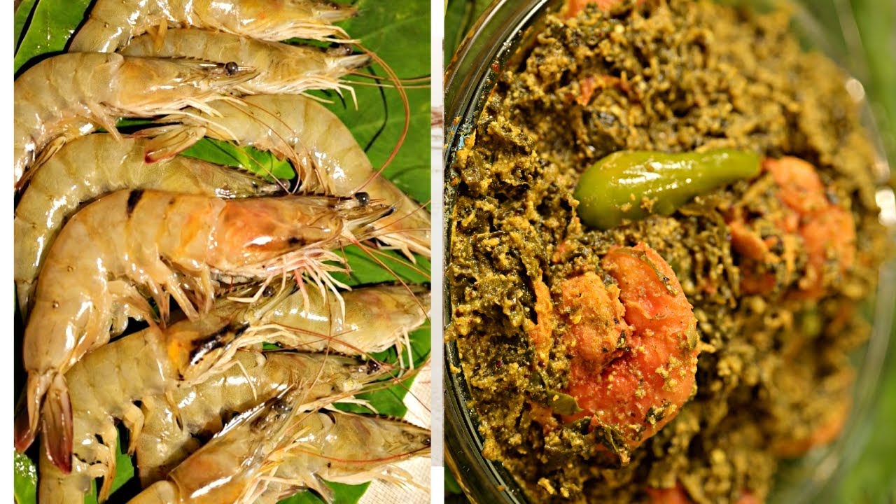 Kochu Pata Chingri Recipe🍤 | কচুপাতা দিয়ে চিংড়ি মাছ | Authentic ...