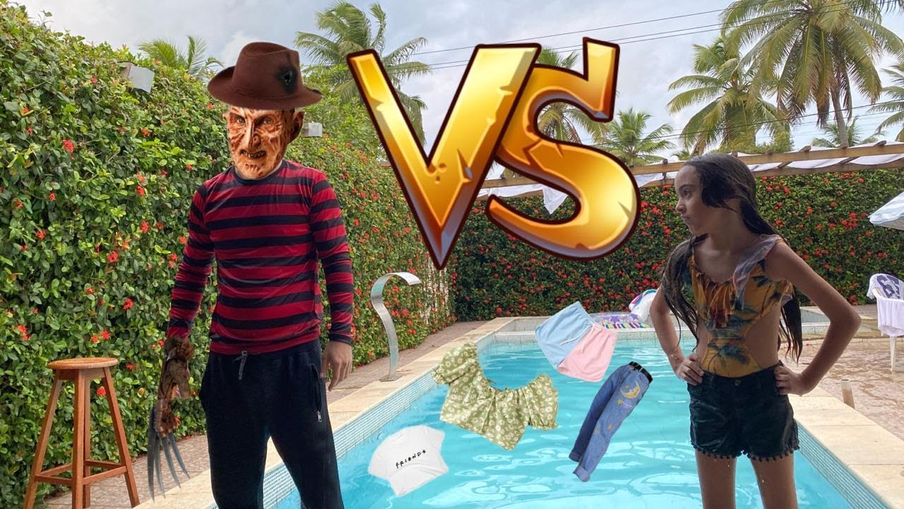 DESAFIO QUEM VESTIR MAIS ROUPAS DENTRO DA PISCINA GANHA - FREDDY VS ...