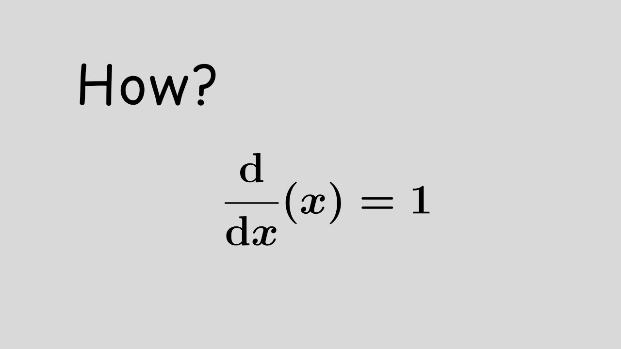 Derivative from First Principles (Δ Method) | Ab-Initio Explanation ...