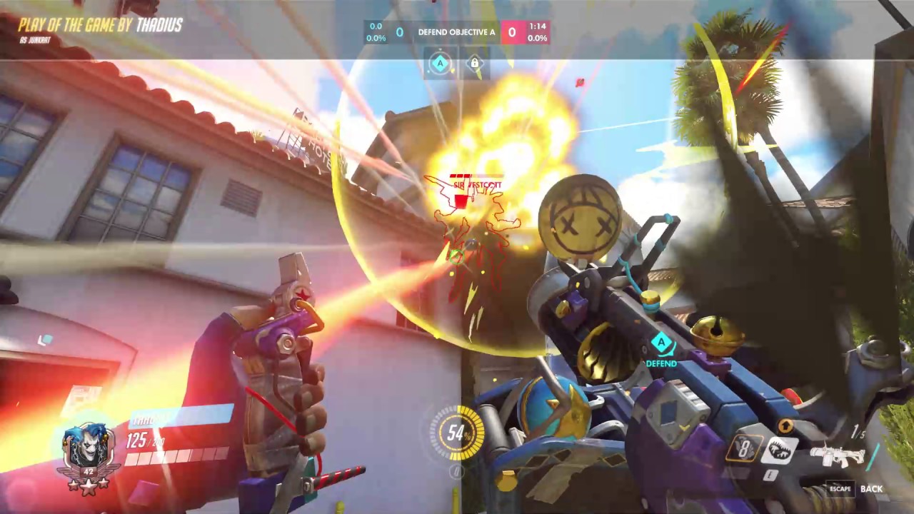 Junkrat owns Phara witha Bomb in Overwatch - YouTube