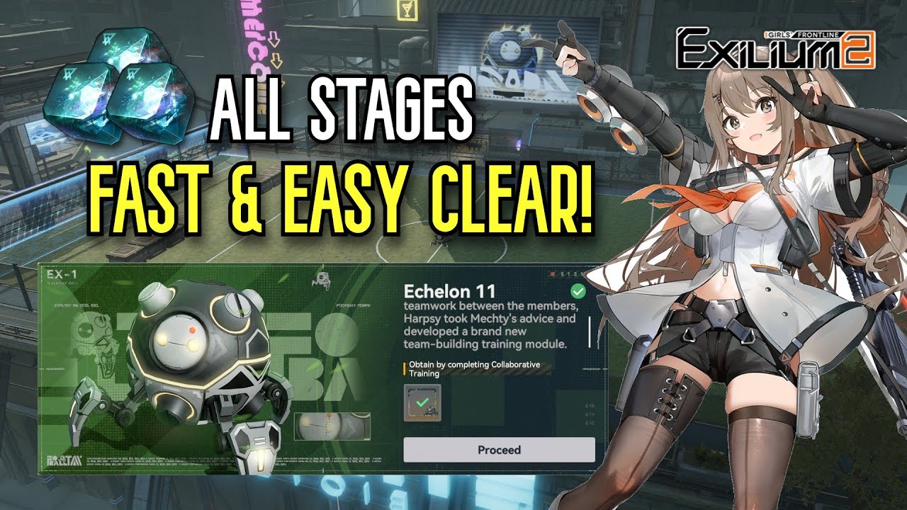 【GFL2】Coordination Drill: Echelon 11 Fast & Easy clear ALL STAGES ...