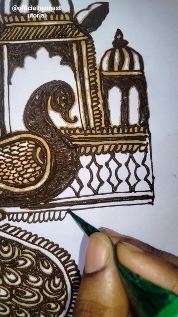 Peacock 🦚 in the temple henna design 🌿 How to make it. you check my ...