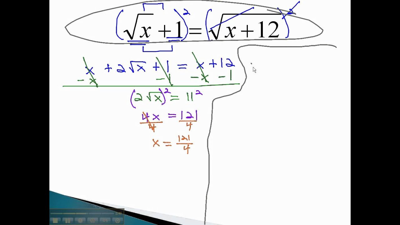 Equations with Radicals - Two Roots (part 1) - YouTube