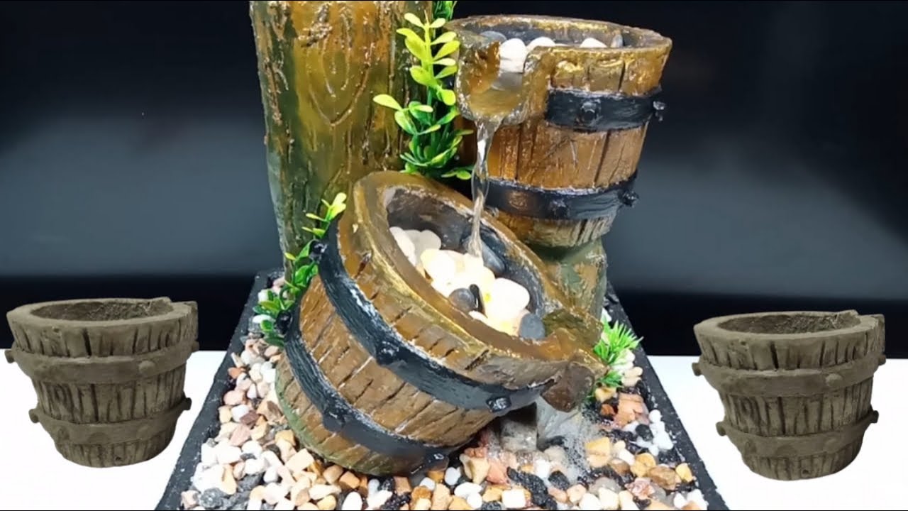 How to Make Beautiful Waterfall | Amazing waterfall | DIY cement ...