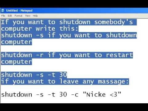 How to make "shutdown virus" in notepad only! - YouTube