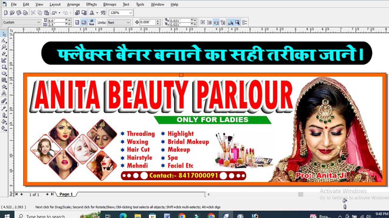 Beauty Parlor Banner Design CorelDraw | Flex Banner Hoarding in ...