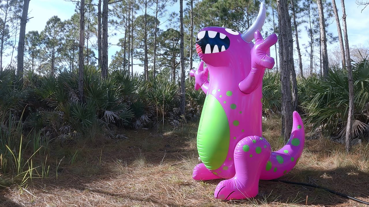 Giant Inflatable Monster Sprinkler Inflation - YouTube