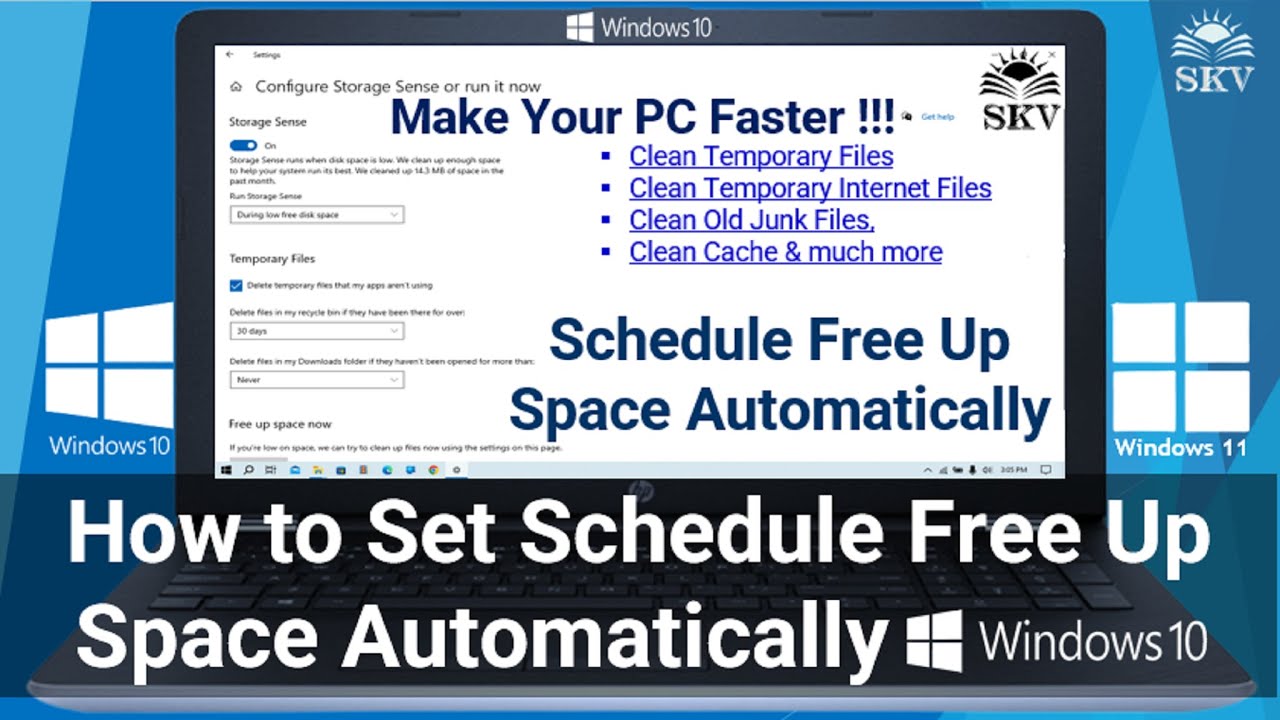How to Set Free Up Space Automatically in Windows 10 Hard Drive | Make ...