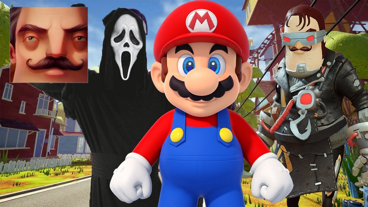 Hello Neighbor - New Neighbor Mario Butcher Terminator GhostFace ...