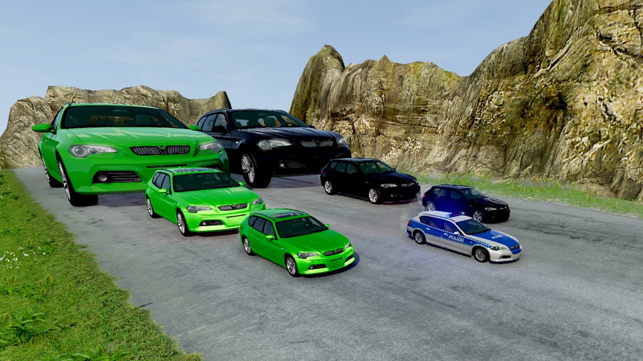 Big & Small Cars vs Trapped Road | BeamNG drive - YouTube