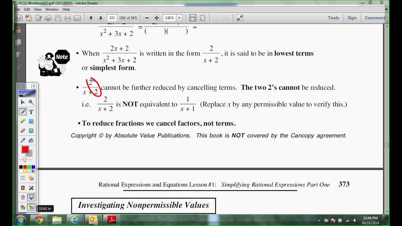 S2 Chapter 2 Lesson 1- Intro to Rational Expressions M20 - YouTube