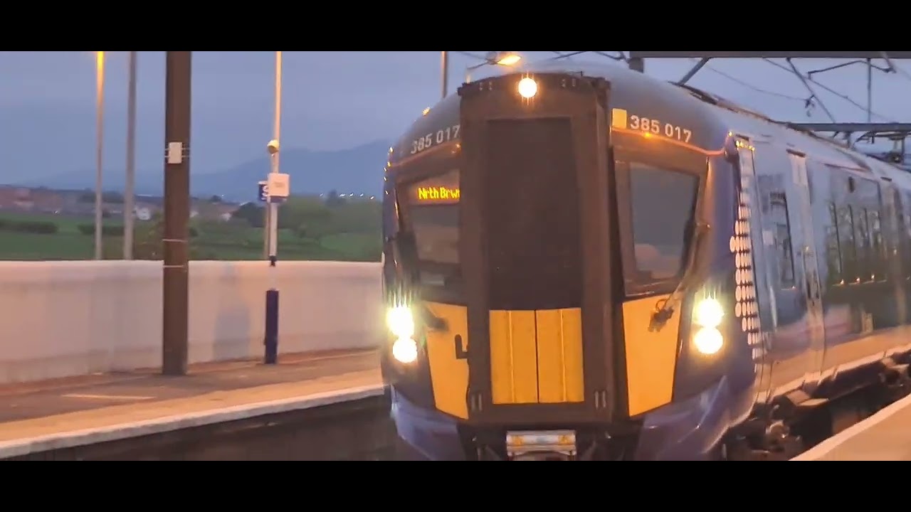 Colas Rail Freight Class 56 heads for Edinburgh while ScotRail 385017 ...