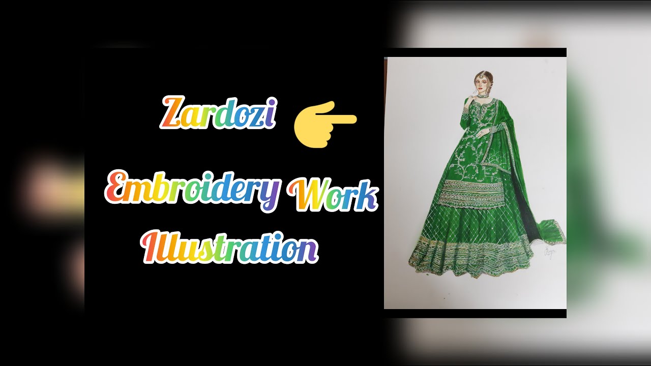 How to draw embroidery design | zardozi embroidery sketches | Fashion ...