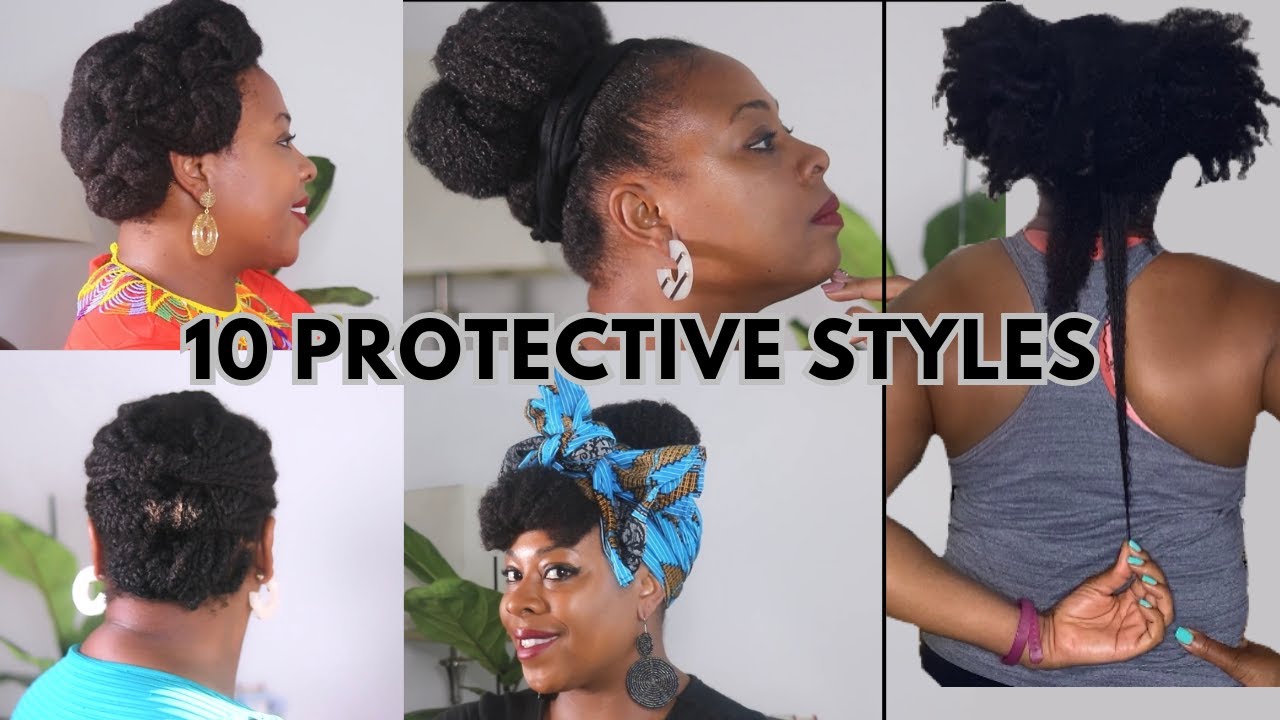 10 Low Manipulation Protective Styles for Natural Hair Growth - YouTube