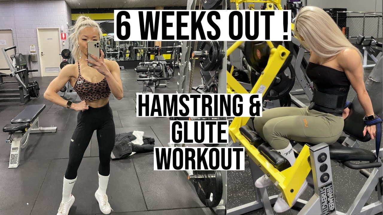 6 weeks out ! IFBB BIKINI PRO VLOGS Glute & Hamstring work out! - YouTube