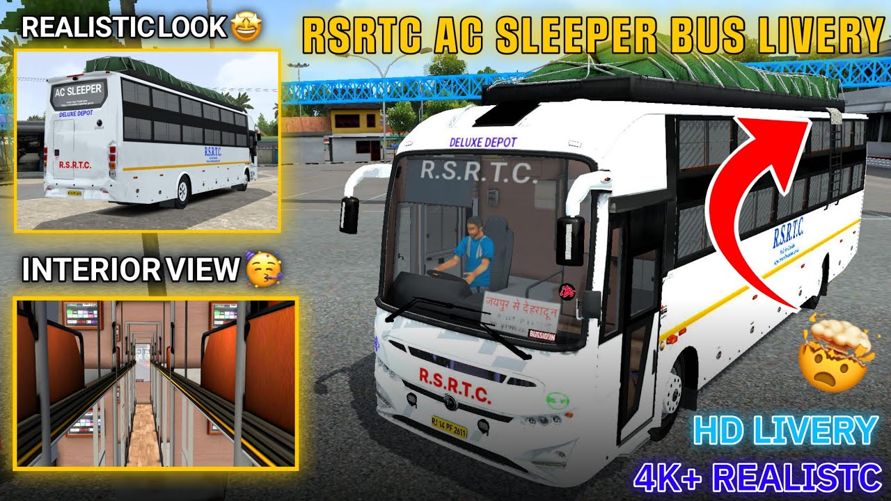 RSRTC AC SLEEPER BUS LIVERY FOR PRAKASH VEGA BUS MOD 🔥 || BUSSID MOD ...