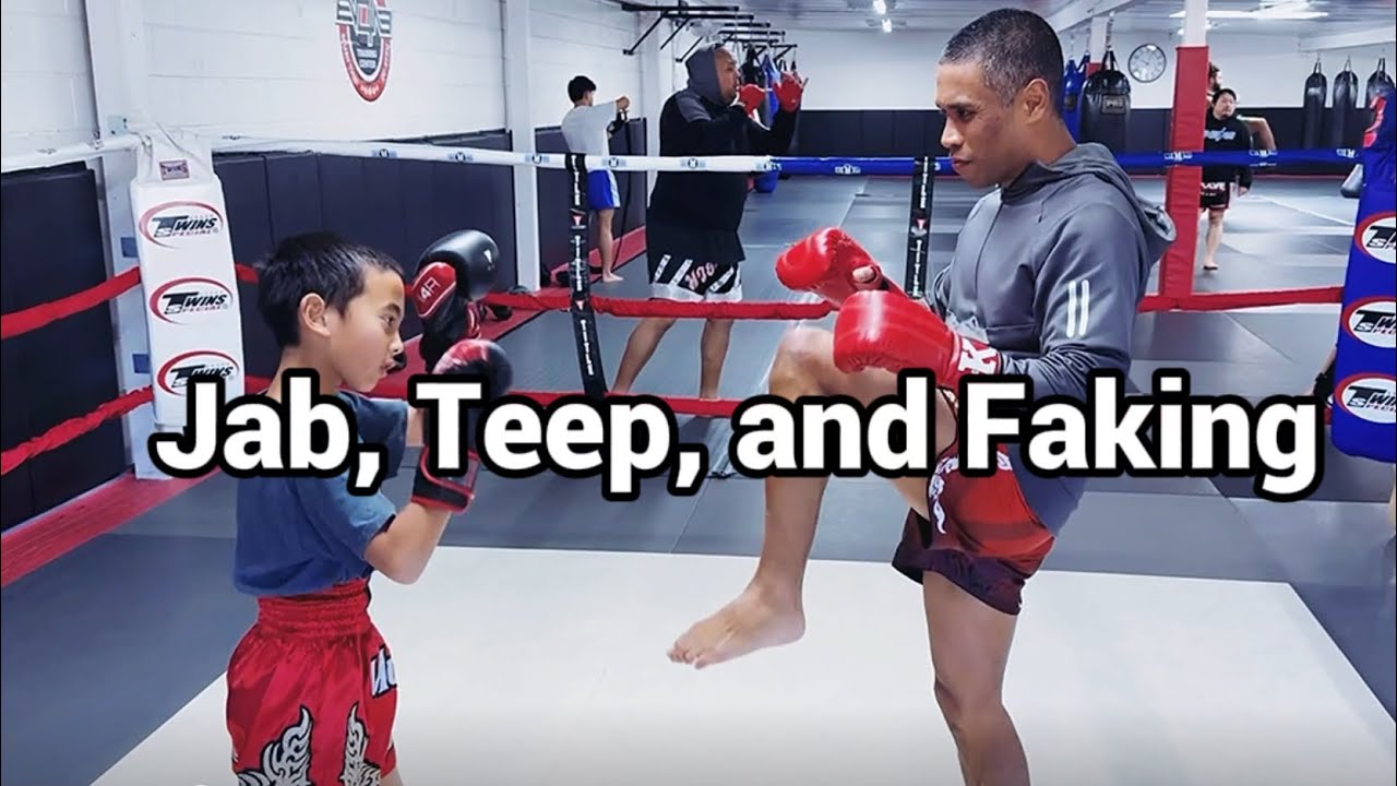 Muay Thai Move of the Month: Jab, Teep, and Faking setup - YouTube