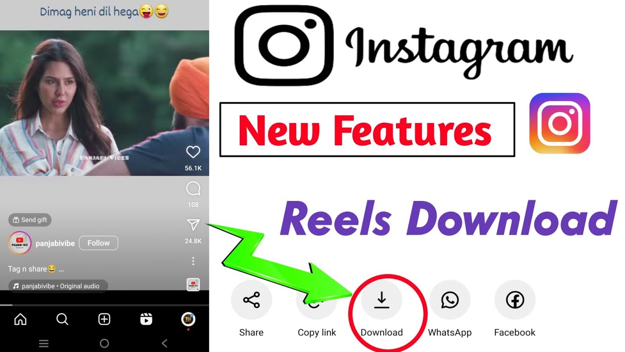 Instagram new update reels download option | Instagram today new update ...