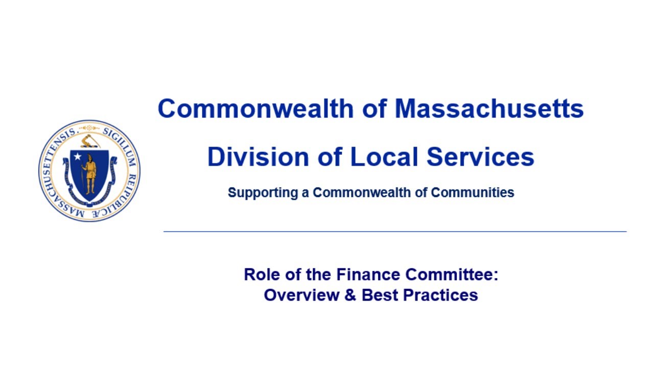 Role of the Finance Committee: Overview and Best Practices - YouTube