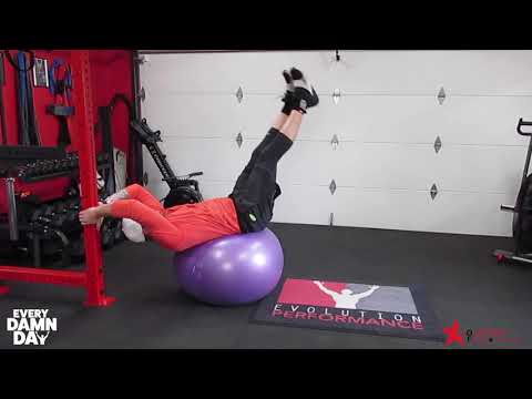 Swiss Ball Leg Raise - YouTube