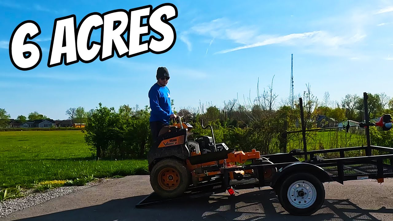 Mowing 6 Acres Of Overgrown Grass - Lawn Care Business Mowing Vlog ...