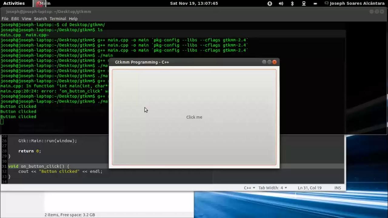 Interface gráfica com C++ e GTKMM - YouTube