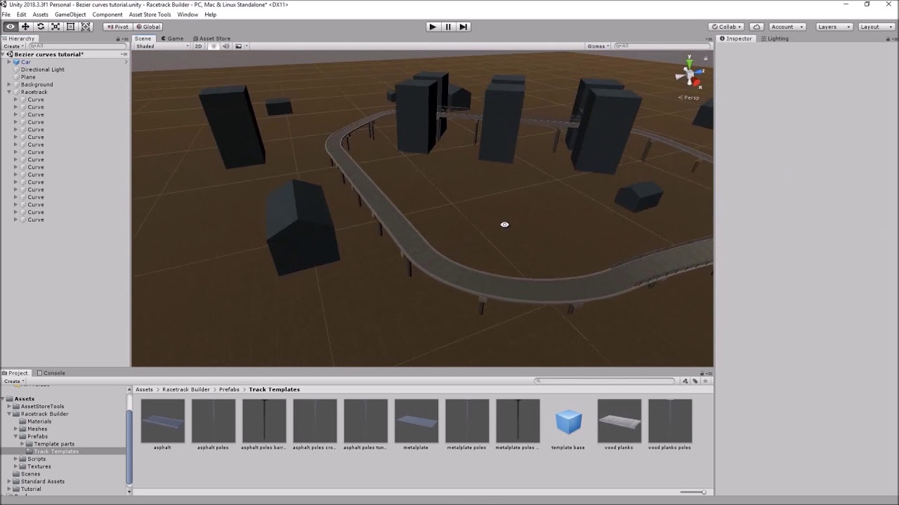 Racetrack Builder - Bezier curves - YouTube