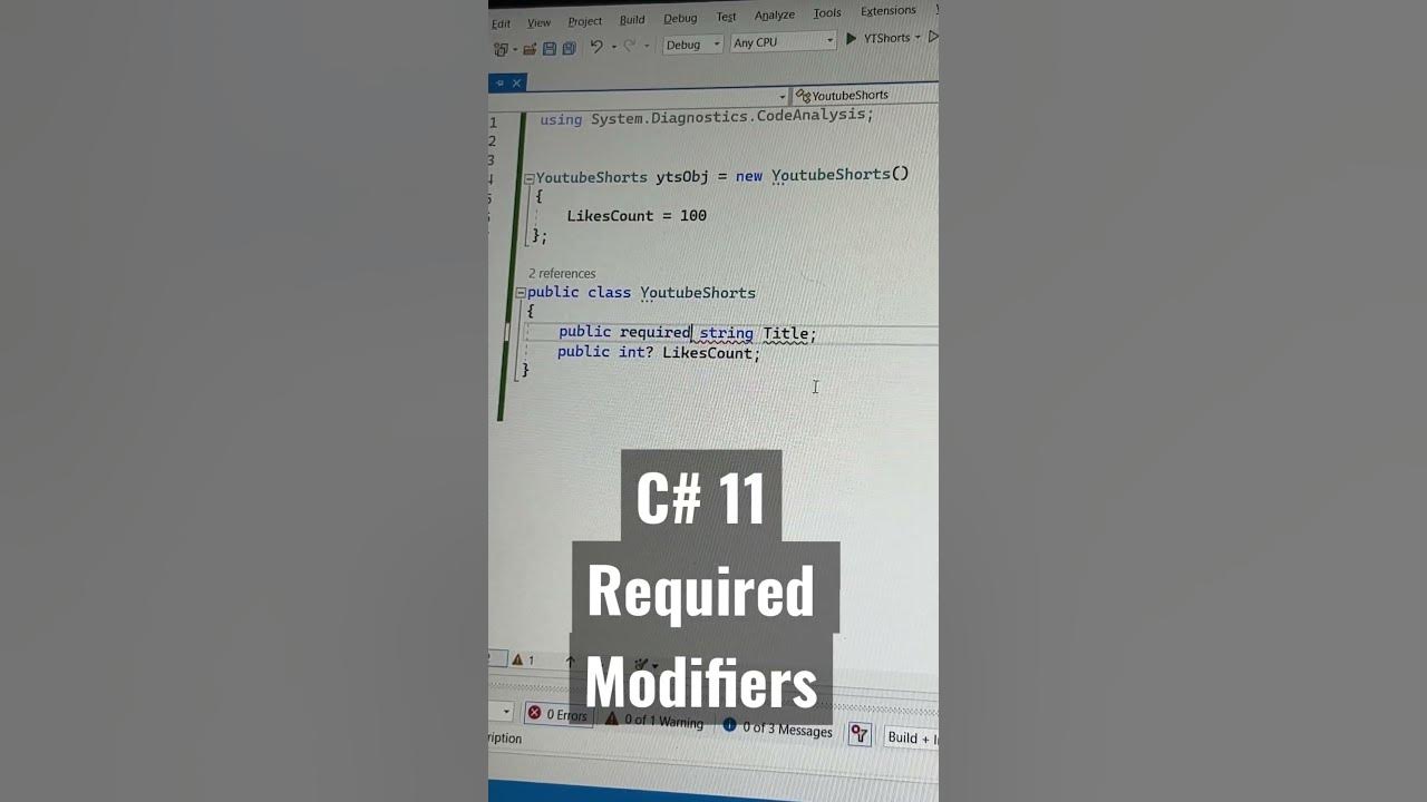 C# 11 Latest Features | Required Modifiers #programming - YouTube