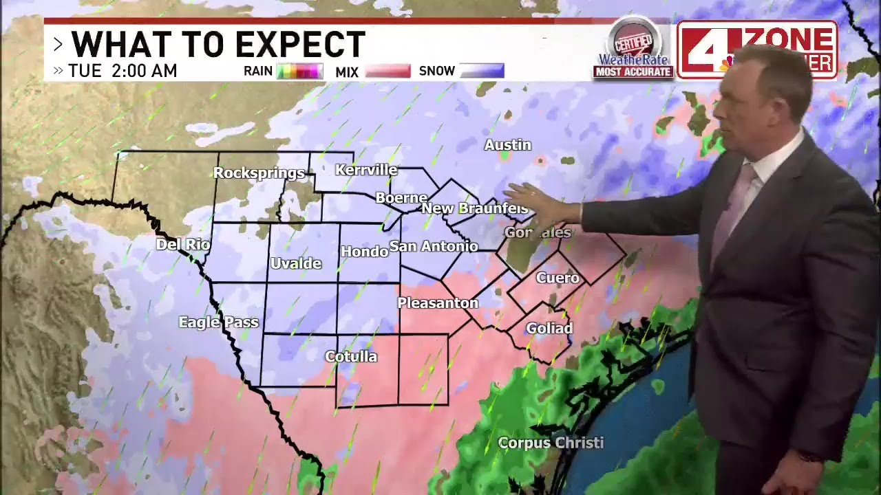Icy roads and snow expected Monday night into Tuesday - YouTube