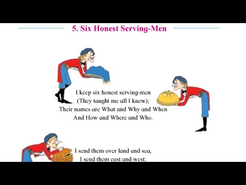 CLASS 4 ENGLISH LESSON NO 5.SIX HONEST SERVING MAN - YouTube